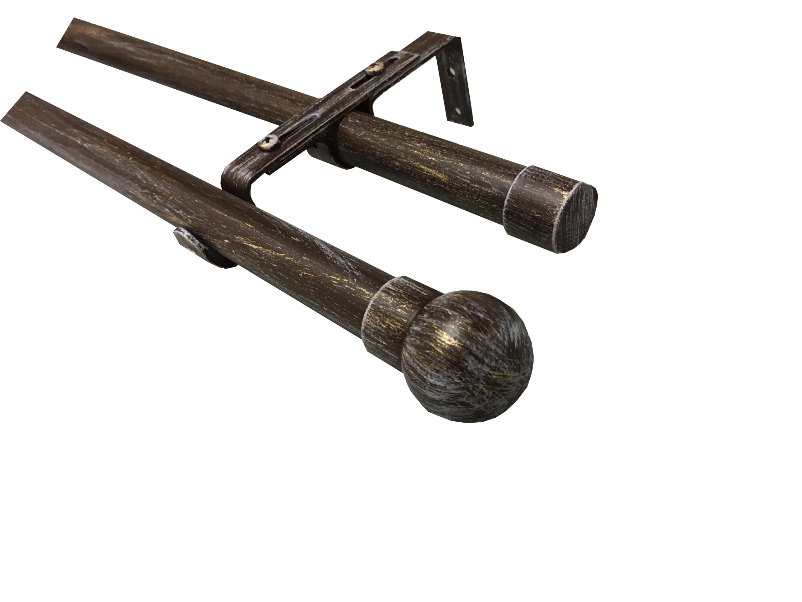 Galerie Metalica Dubla maro cu patina alba si aurie, cu bula si buson ...